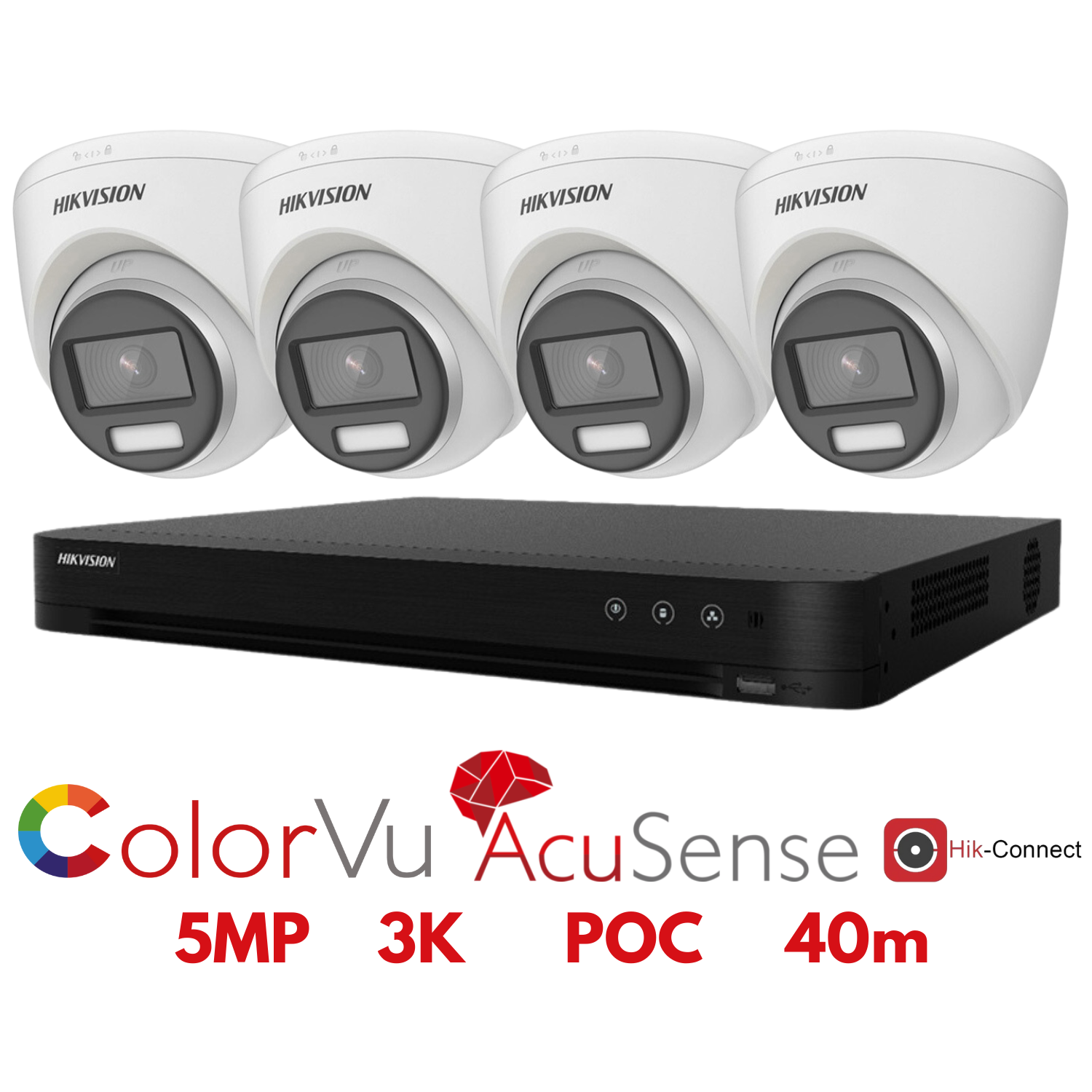 5mp Cctv Kit Hikvision ColorVu Smart Hybrid System 4x 24hr Colour POC ...