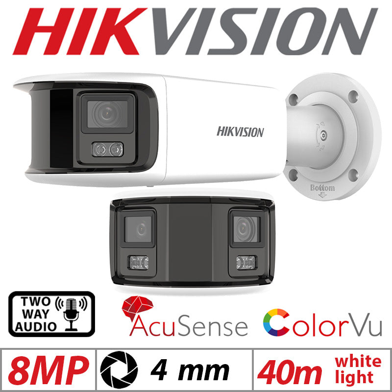 Hikvision CCTV kit, 2 x 8mp Panoramic Dual Camera, Colorvu, Acusense, – BCE Direct CCTV & Networking
