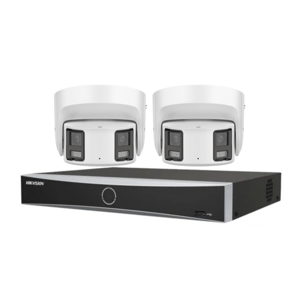 Hikvision CCTV kit, 2 x 8mp Panoramic Dual Camera, Colorvu, Acusense ...