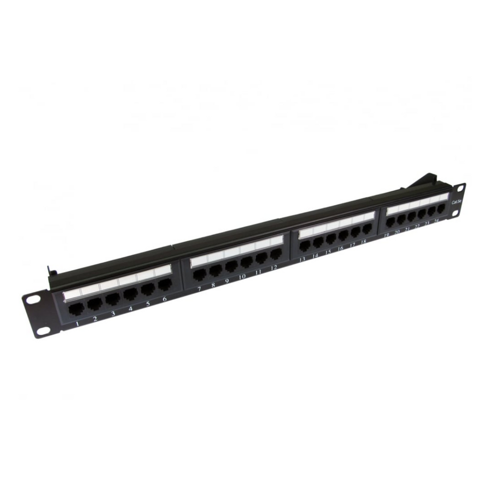 24-Port Patch Panel | 1U 19-Inch Rack-Mount | Cat5e IDC/RJ45 Network P ...