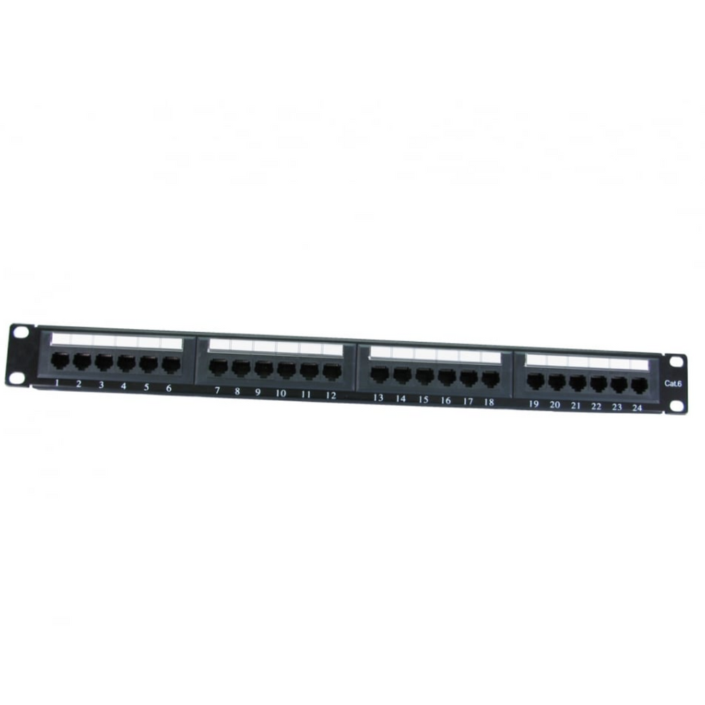 24-Port Patch Panel | 1U 19-Inch Rack-Mount | Cat6 IDC/RJ45 Network Pa ...