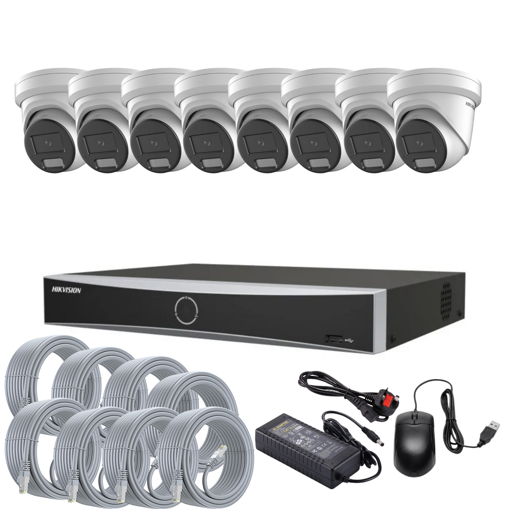 Hikvision CCTV Kit: 8x 8MP Smart Hybrid ColorVu AcuSense IP PoE Camera – BCE Direct, Hikvision ...